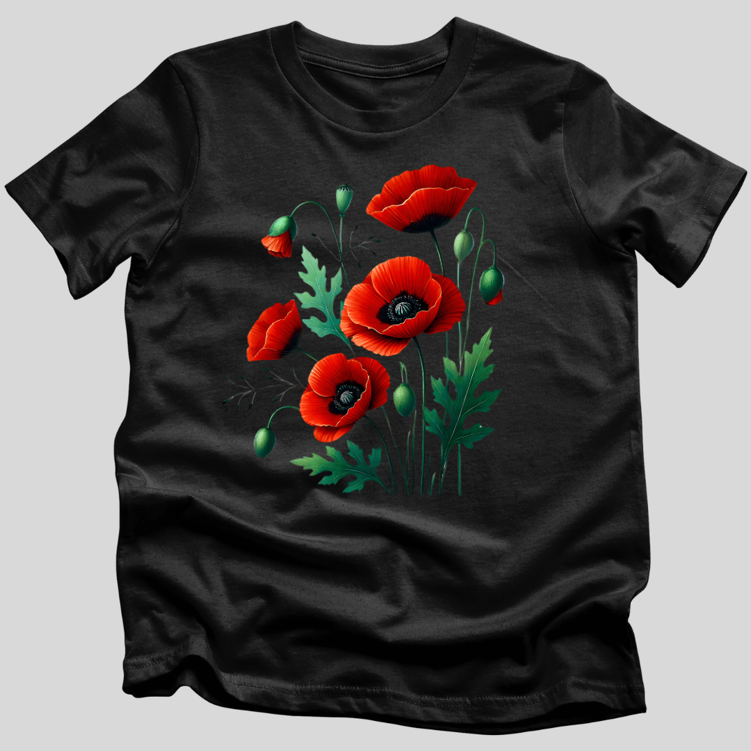 Poppies T-Shirt | Stand with Ukraine | Ukrainian Apparel