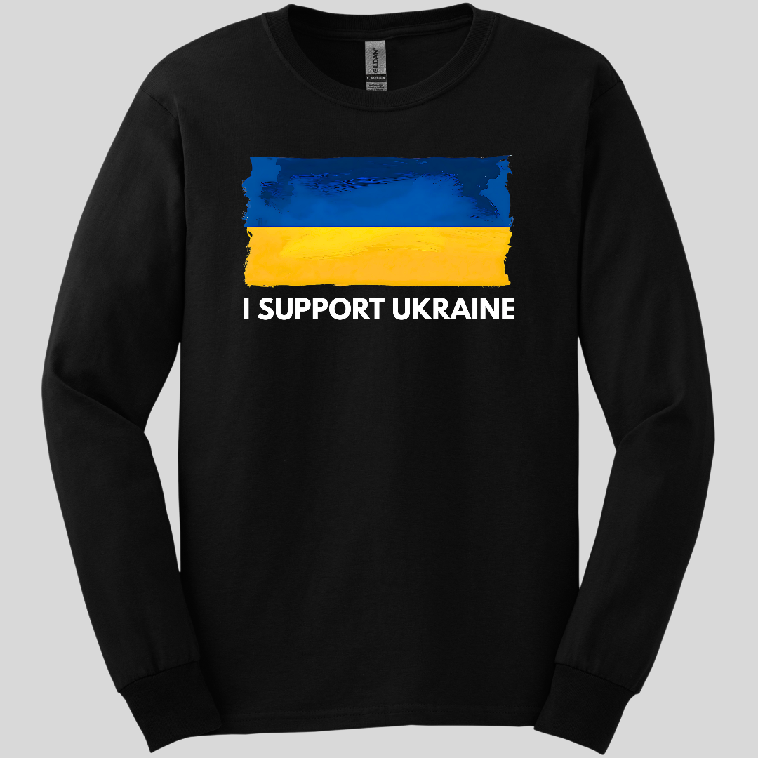 I Support Ukraine Long Sleeve Tee | Ukrainian Apparel