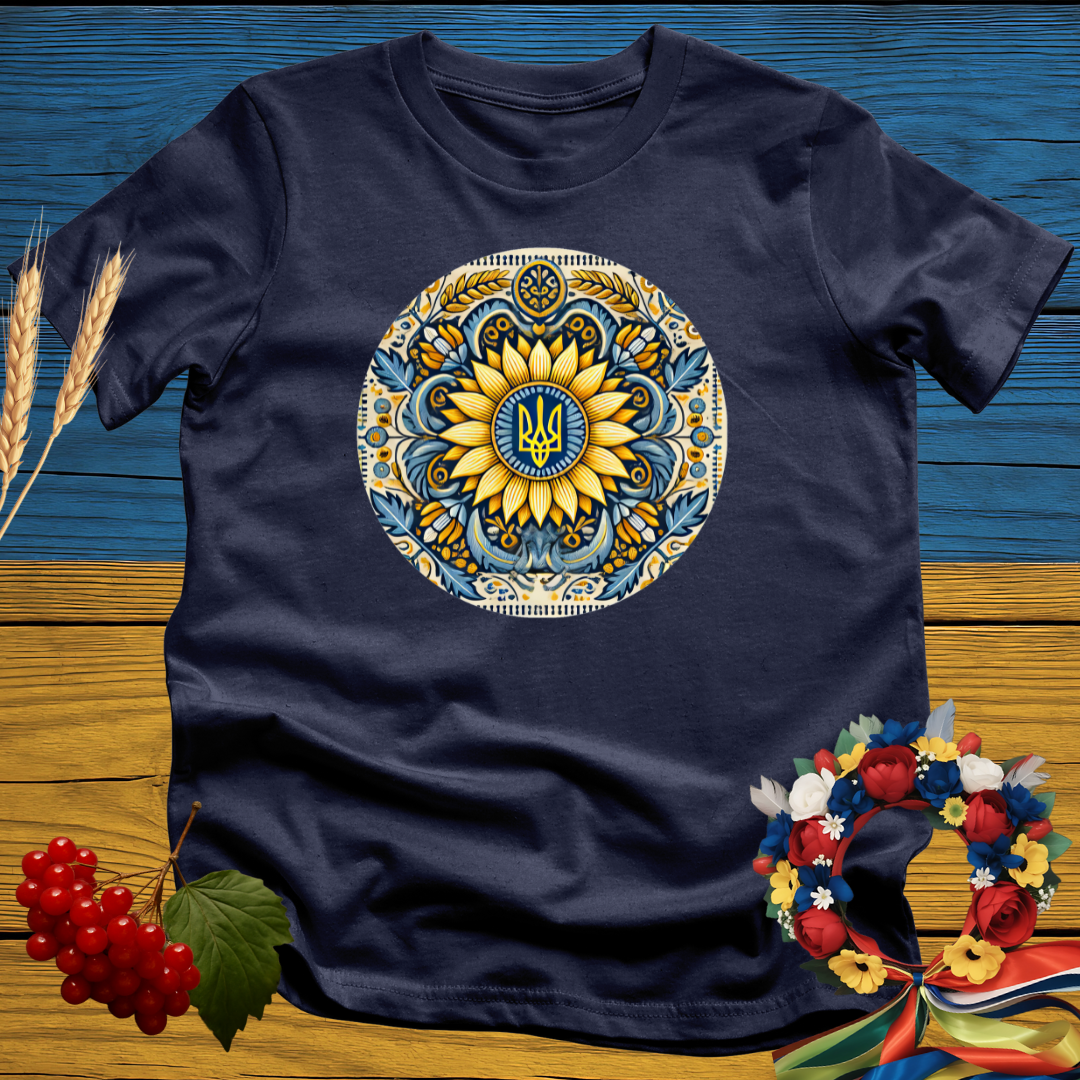 Tryzub on the Sunflower T-Shirt | Ukrainian Apparel